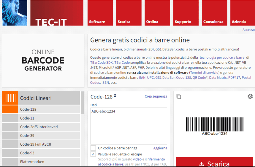 generare codice a barre- BACKdigit.com